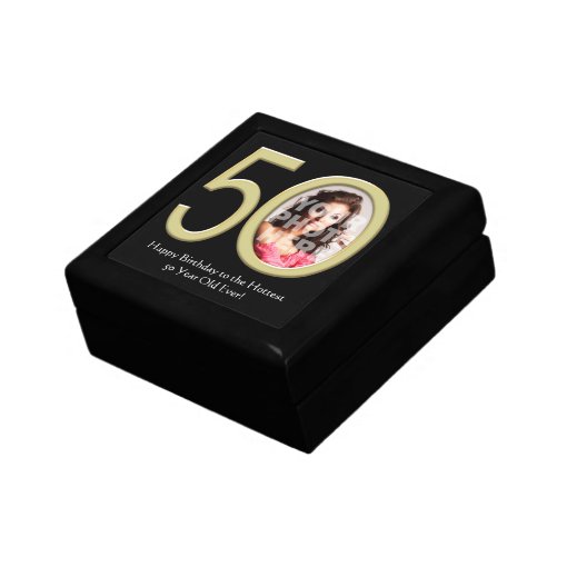Custom Photo 50th Birthday Keepsake Trinket Box | Zazzle