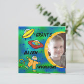 Custom Photo Alien Invasion Birthday Invitation | Zazzle