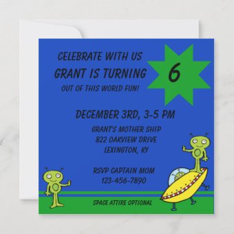 Custom Photo Alien Invasion Birthday Invitation | Zazzle