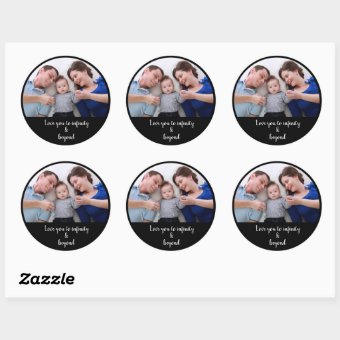 Custom photo and add your text template classic round sticker | Zazzle