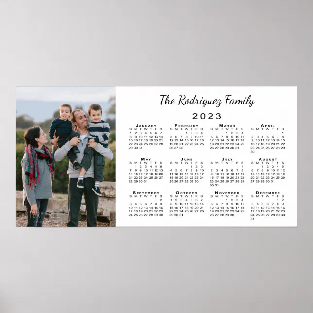 Custom Photo and Name 2023 Calendar Poster | Zazzle