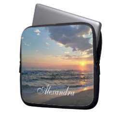 Custom Photo And Name Elegant Personalized Laptop Sleeve | Zazzle