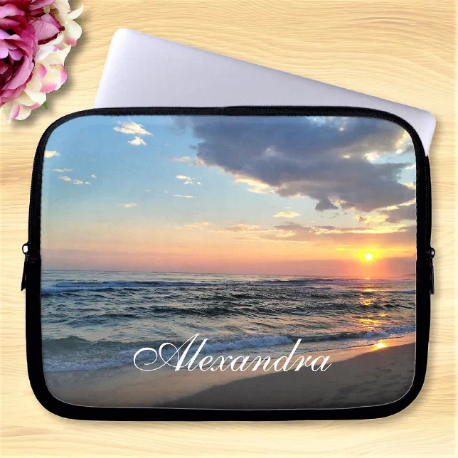 Custom Photo And Name Elegant Personalized Laptop Sleeve | Zazzle