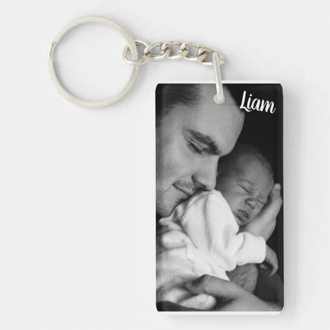 Custom photo and name keychain personalized | Zazzle