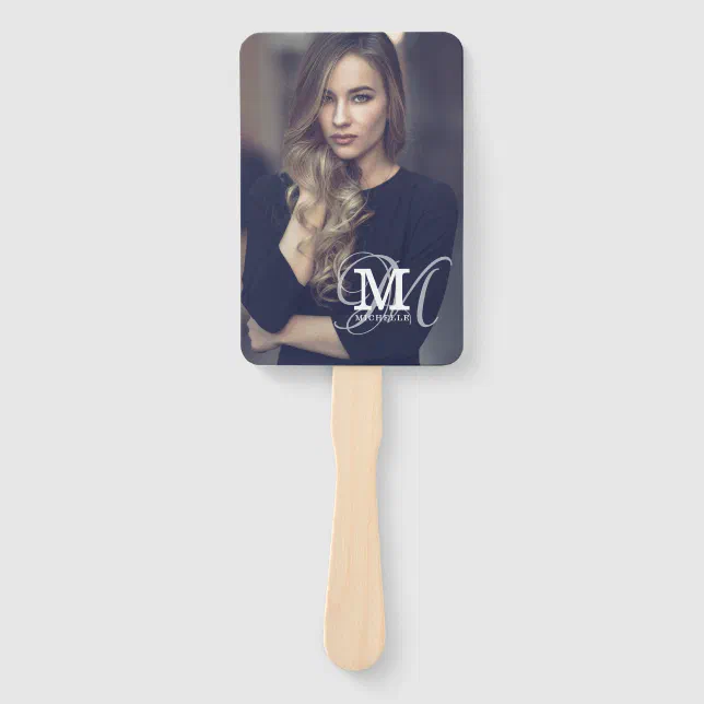 Custom Photo and Name Typography Hand Fan | Zazzle