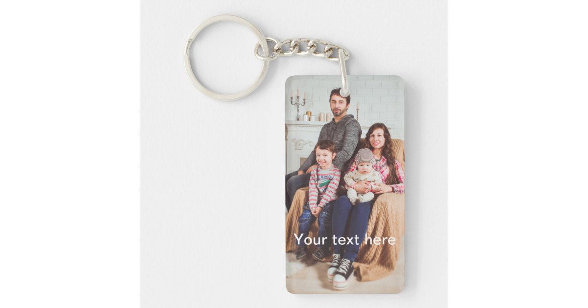 Custom Photo and/or Text Keychain | Zazzle