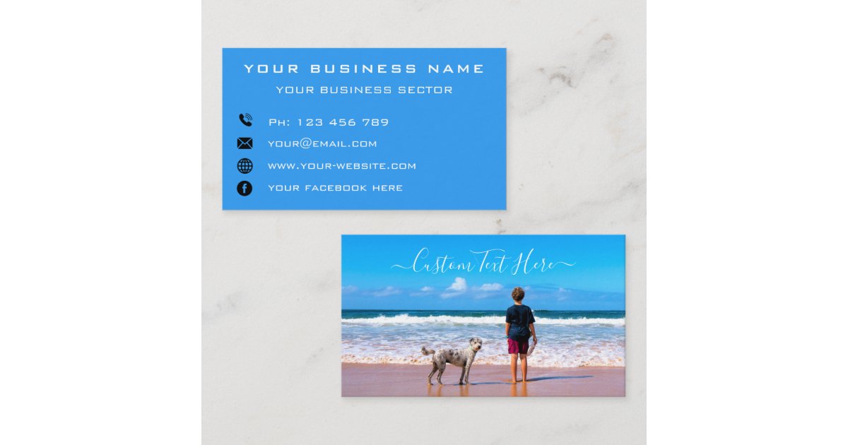 Custom Photo and Text Business Card Template | Zazzle