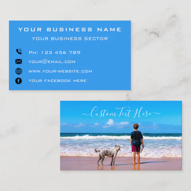 Custom Photo and Text Business Card Template | Zazzle