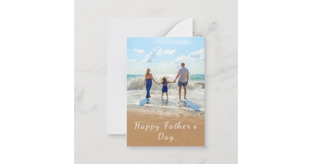 Custom Photo and Text - Happy Father's day Note Card | Zazzle