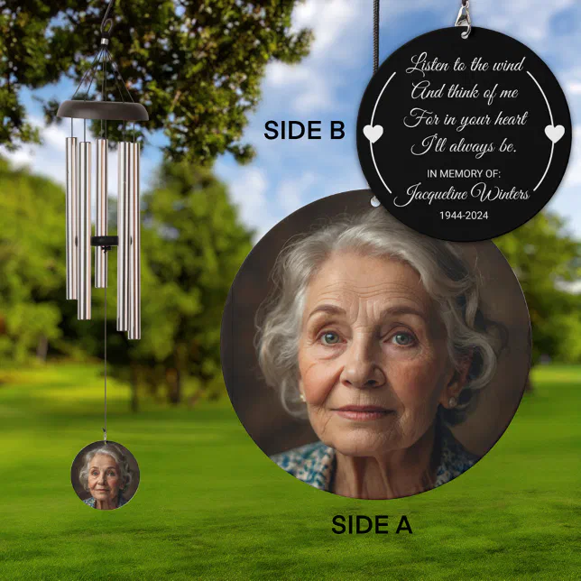 Custom Photo and Text Memorial Wind Chime | Zazzle