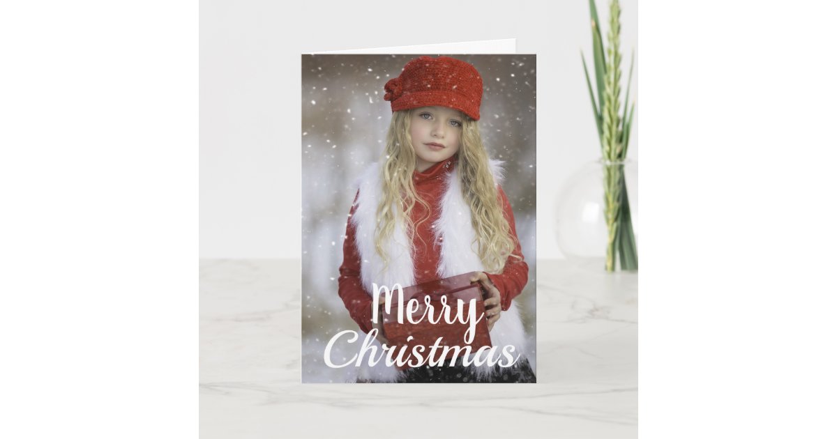 Custom Photo and text. Merry Christmas. Card | Zazzle