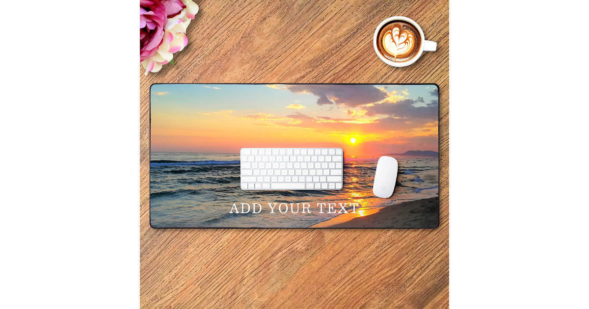 Custom Photo And Text Personalized Desk Mat | Zazzle
