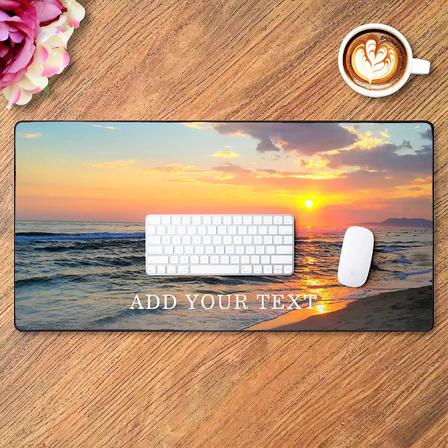 Custom Photo And Text Personalized Desk Mat | Zazzle
