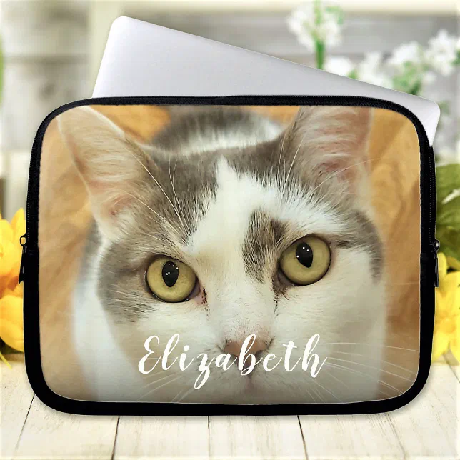 Custom Photo And Text Personalized Laptop Sleeve | Zazzle