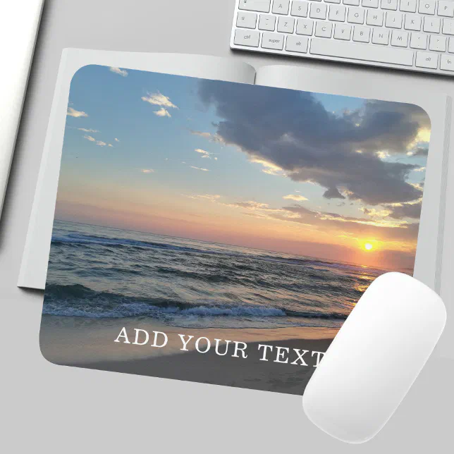 Custom Photo and Text Personalized Mousepad | Zazzle