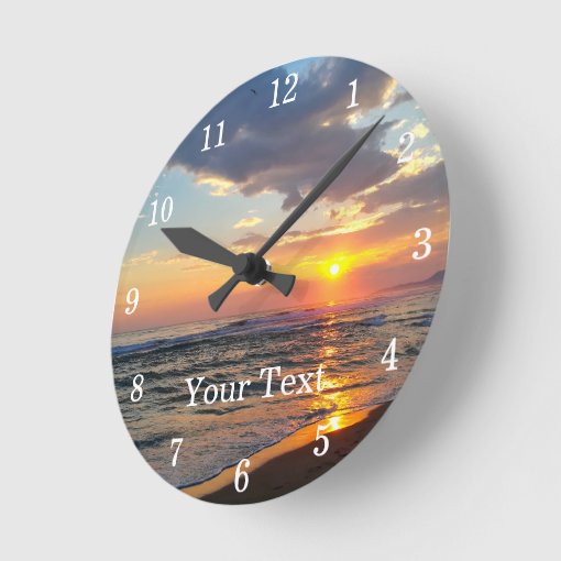 Custom Photo And Text Personalized Wall Clock | Zazzle