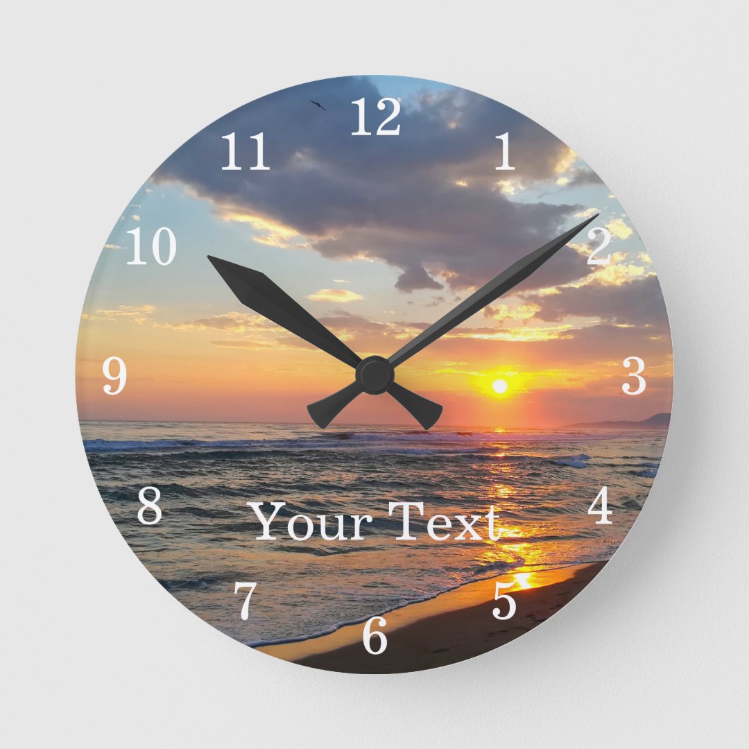 Custom Photo And Text Personalized Wall Clock | Zazzle