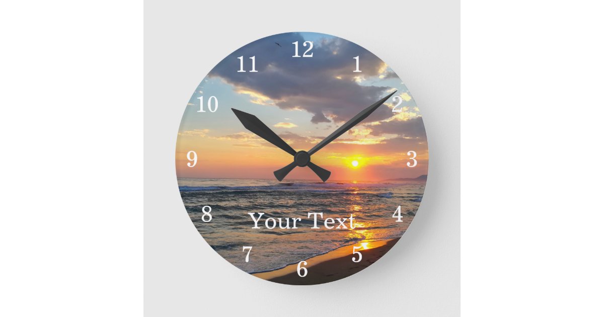 Custom Photo And Text Personalized Wall Clock | Zazzle