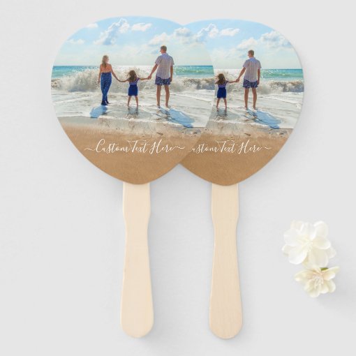 Custom Photo and Text - Unique Your Own Design Hand Fan | Zazzle