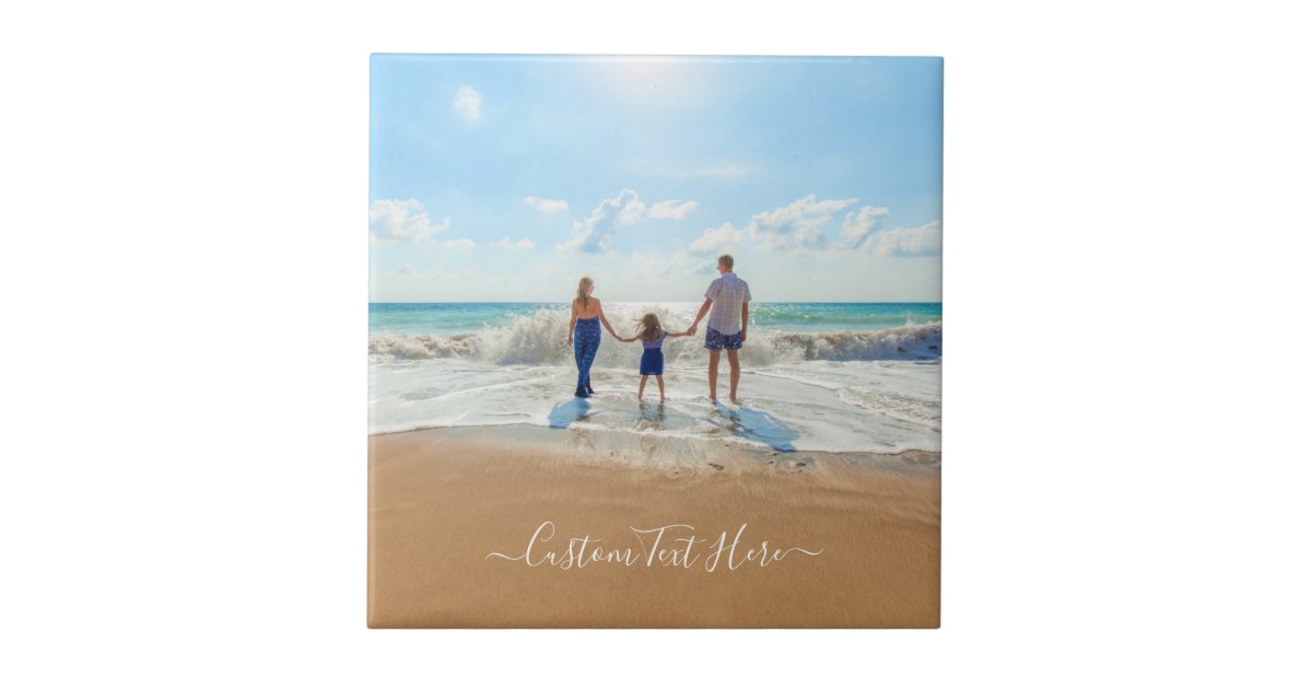 Custom Photo and Text Your Own Design Ceramic Tile | Zazzle