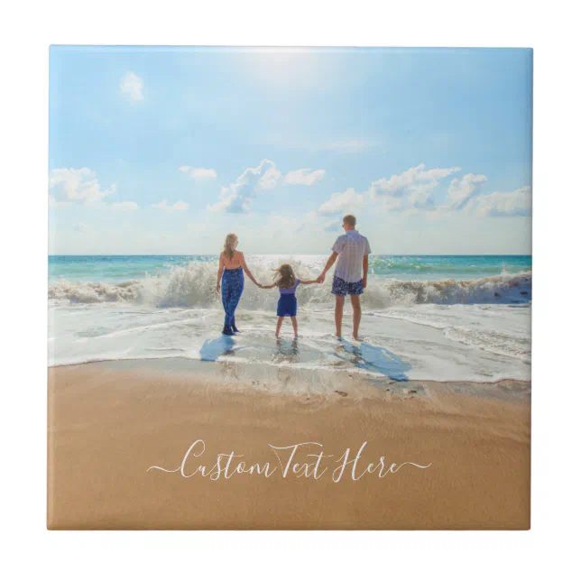 Custom Photo and Text Your Own Design Ceramic Tile | Zazzle