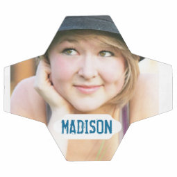 Custom photo and white name plate soccer ball | Zazzle