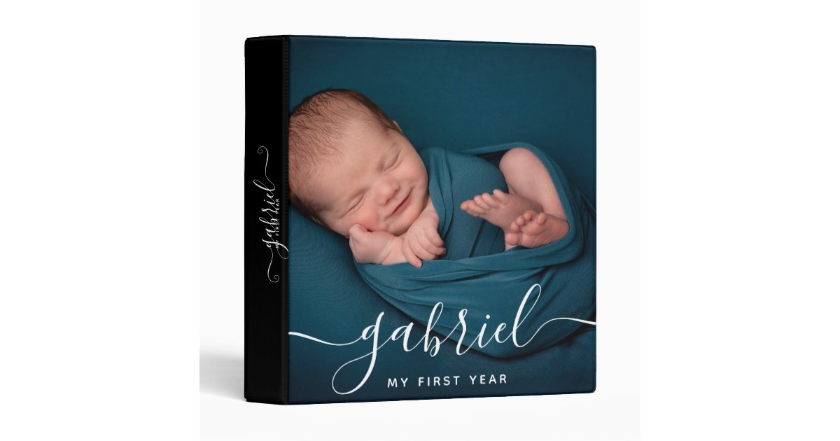 Custom Photo Baby Name Template Personalized Baby 3 Ring Binder | Zazzle