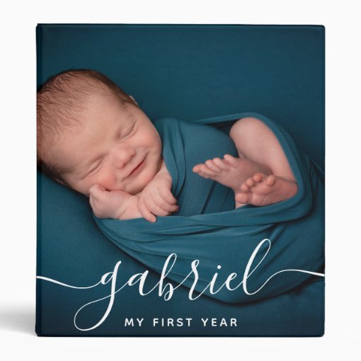 Custom Photo Baby Name Template Personalized Baby 3 Ring Binder | Zazzle