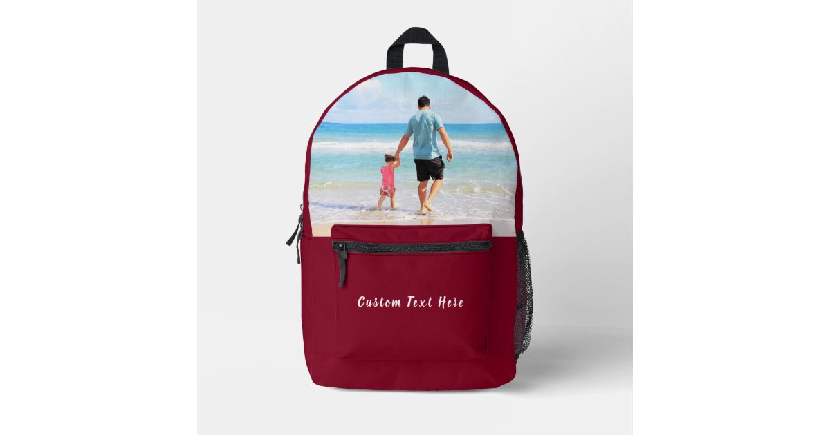 Custom Photo Backpack Your Photo Gift with Text | Zazzle