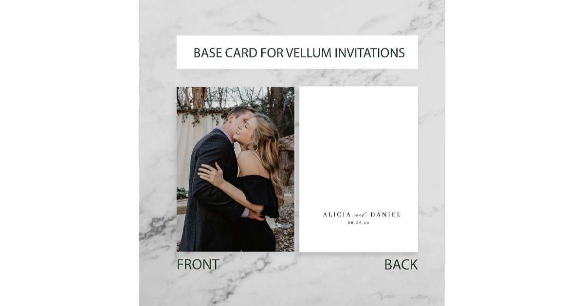 Custom photo base for vellum overlay wedding invitation | Zazzle