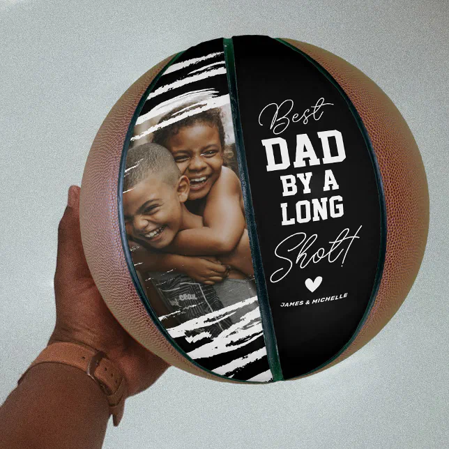 Custom Photo Best Dad Fathers Day Basketball | Zazzle