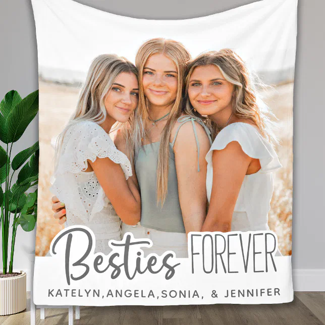 Custom Photo Best Friends Forever Fleece Blanket | Zazzle