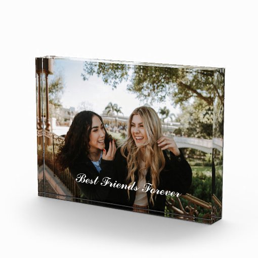 Custom Photo Best Friends Photo Block | Zazzle