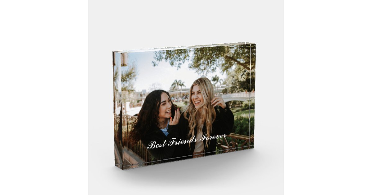 Custom Photo Best Friends Photo Block | Zazzle