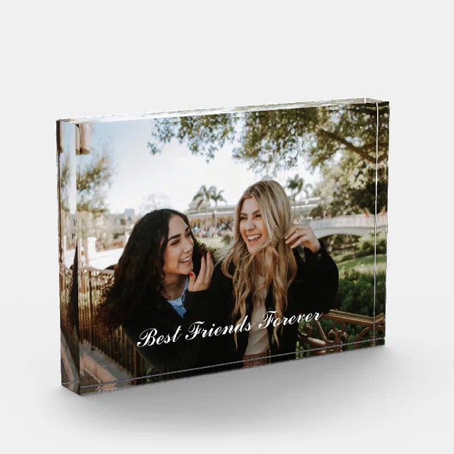 Custom Photo Best Friends Photo Block | Zazzle