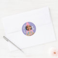Custom Photo Birthday Any Age Party Hat Cake Classic Round Sticker | Zazzle