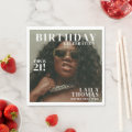 Custom Photo Birthday Party Magazine Cover Napkins | Zazzle