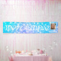 Custom photo Birthday pool party Pool water ripple Banner | Zazzle