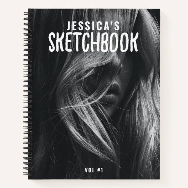 Custom Photo Black & White Artist Sketchbook Notebook | Zazzle