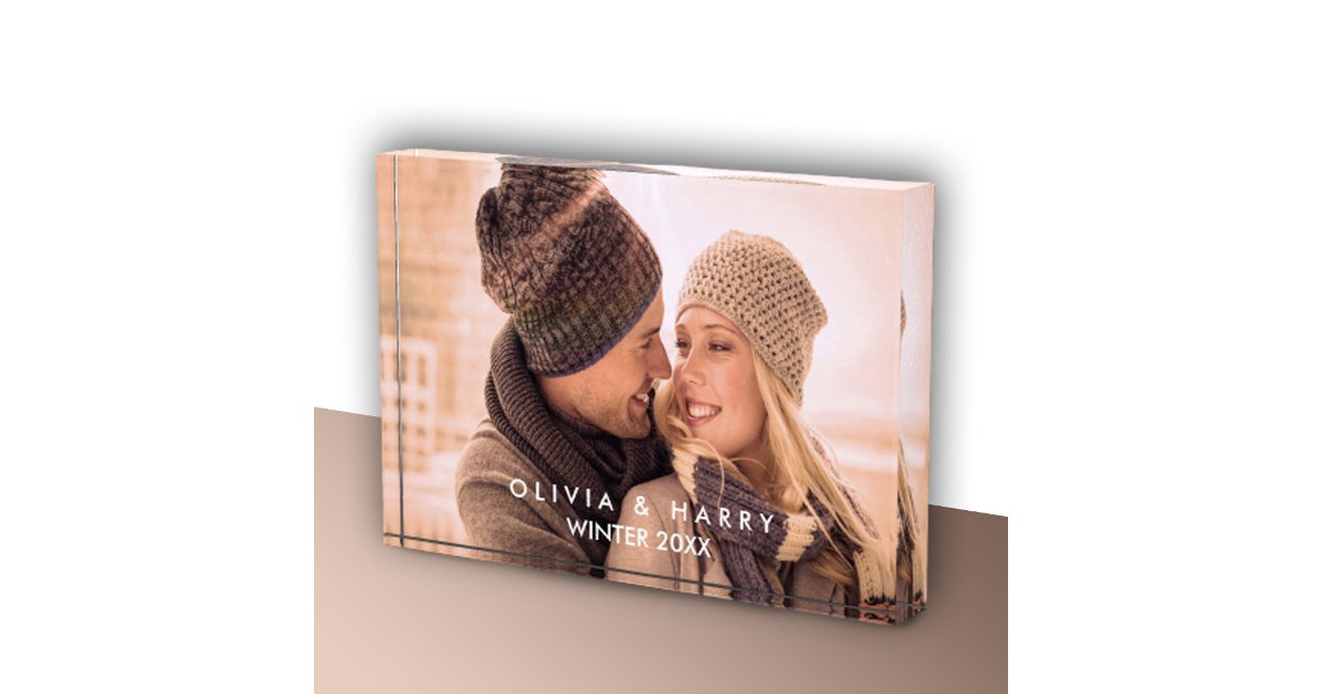 Custom Photo Block With Text Overlay | Zazzle