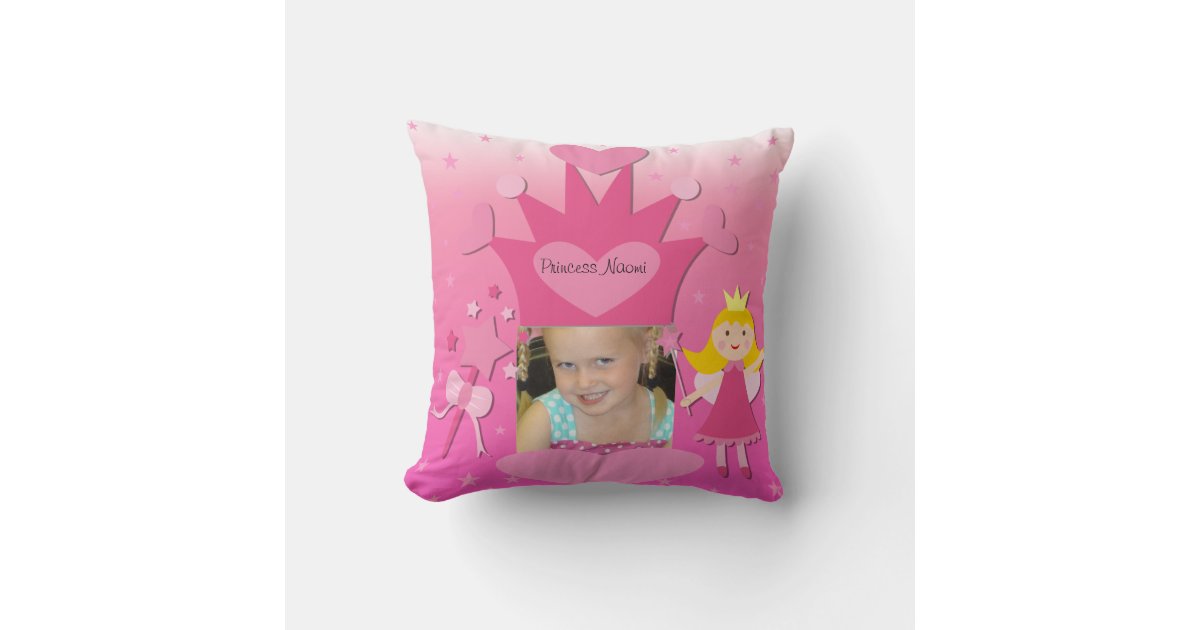 Custom Photo Blond Hair Princess Pillow | Zazzle