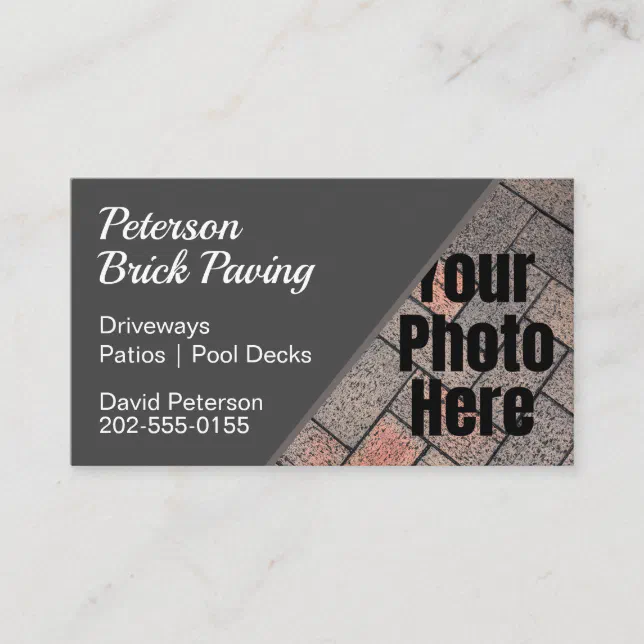 Custom Photo Brick Paving Driveway Construction Business Card | Zazzle