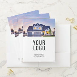 Custom Photo Business Folders Logo and Card Slot | Zazzle