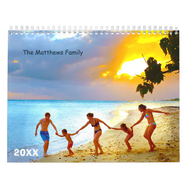 Custom Photo Calendar | Editable Year Text | Zazzle