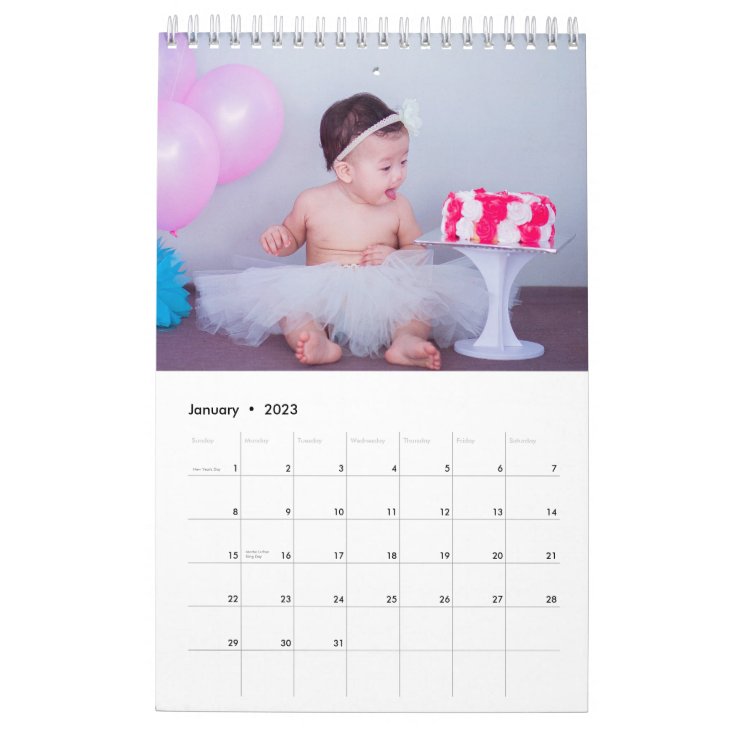 Custom Photo Calendar | Editable Year Text | Zazzle