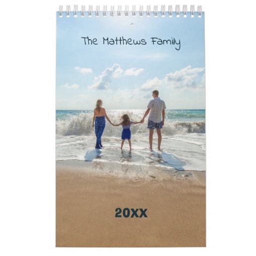 Custom Photo Calendar | Editable Year Text | Zazzle