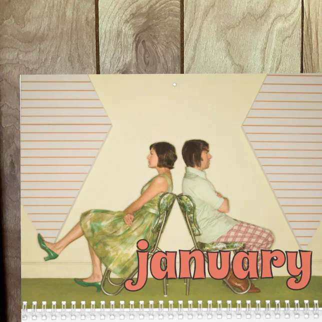 Custom Photo Calendar with Retro Style Lettering | Zazzle