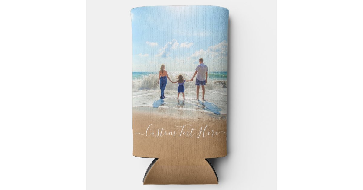 Custom Photo Can Coolers Personalized Text Name | Zazzle