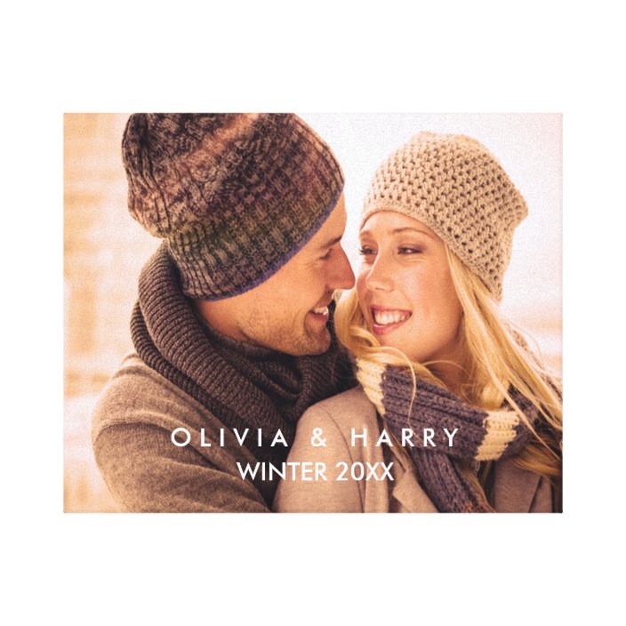 Custom Photo Canvas - White Text Overlay | Zazzle.com