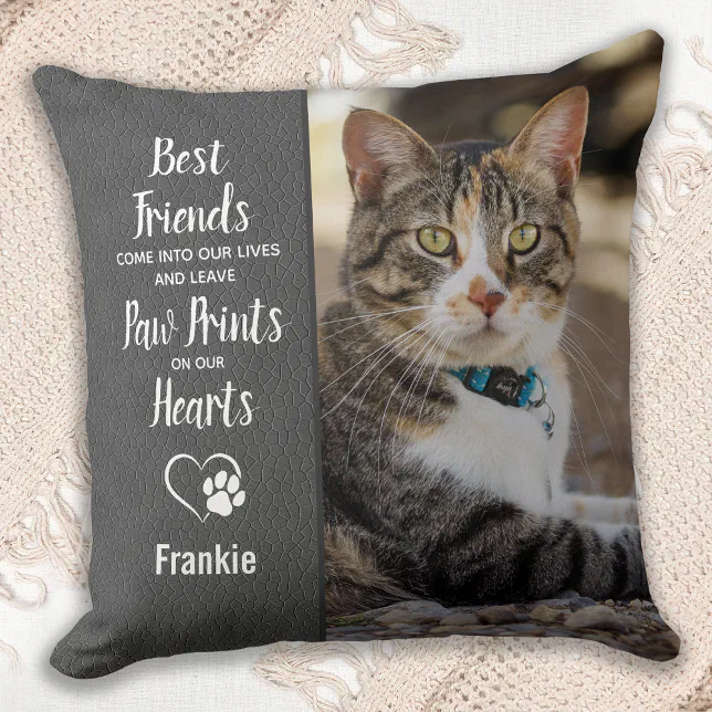 Custom Photo Cat Memorial Throw Pillow | Zazzle
